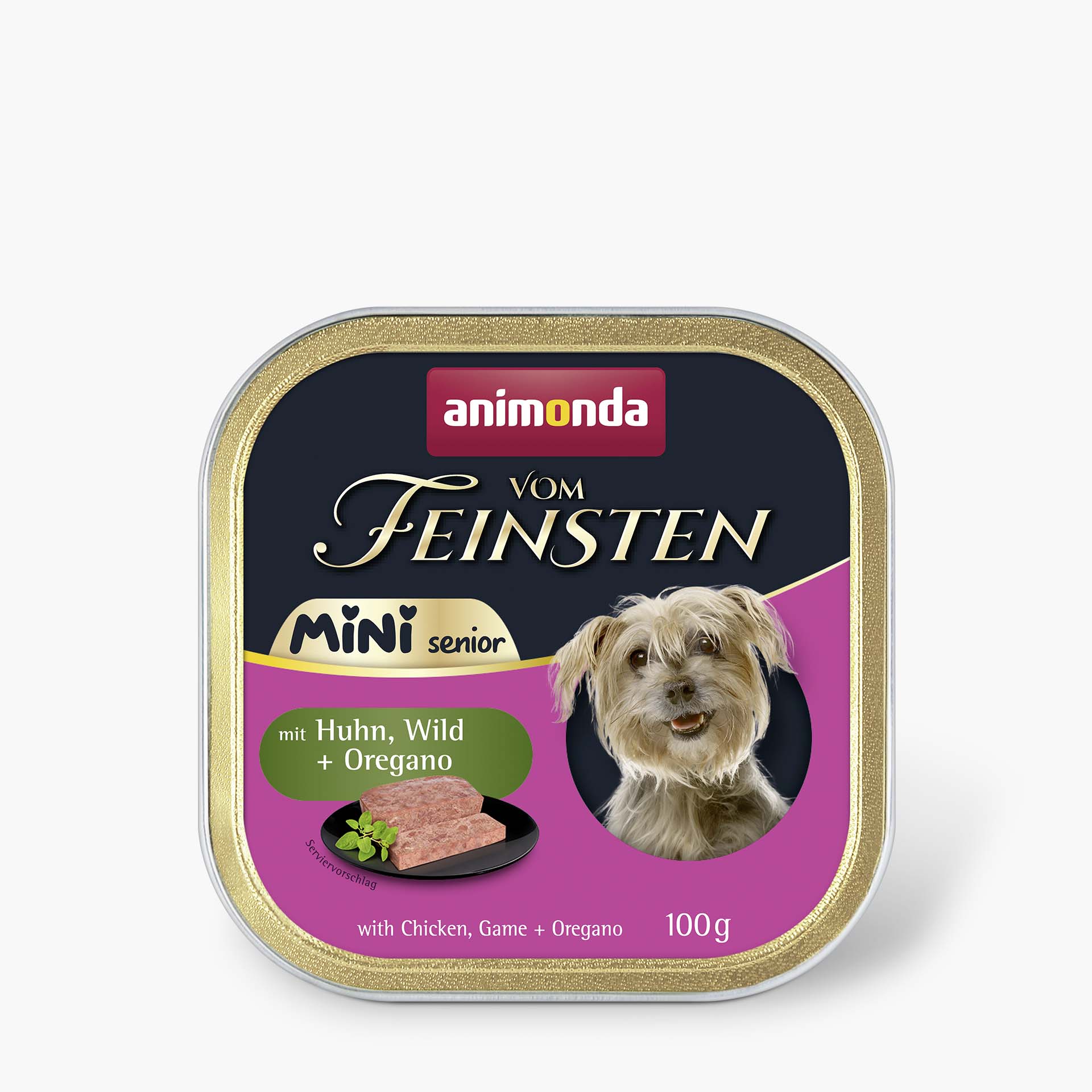 Vom Feinsten Senior Mini mit Huhn + Wild und Oregano | 32 x 100 g | 82369-0
